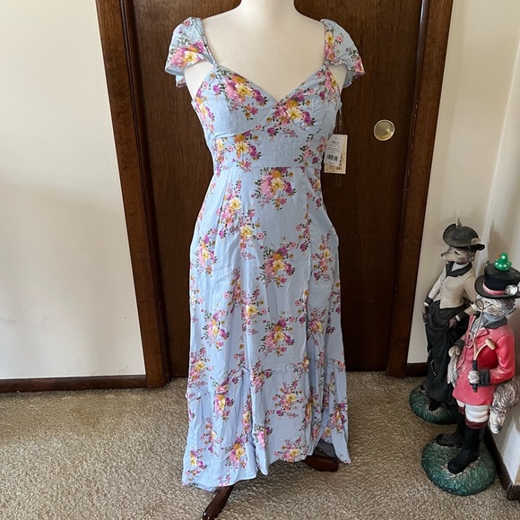 Rewind | Dresses | New Rewind Robins Blue High Low Cap Sleeve Dress ...